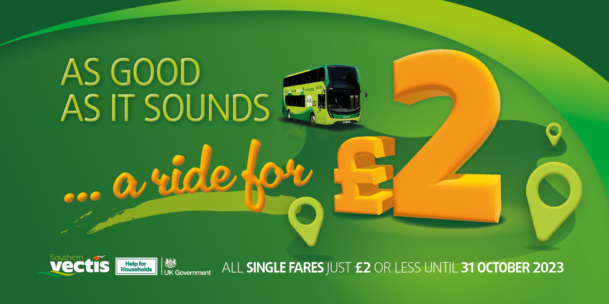 Great news! The £2 fare continues all summer long - Southern Vectis
